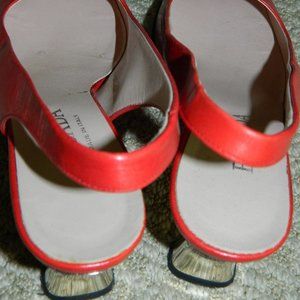 Escada | Shoes | Escada Red Leather Classic Sling Back Pumps Us 7 ...